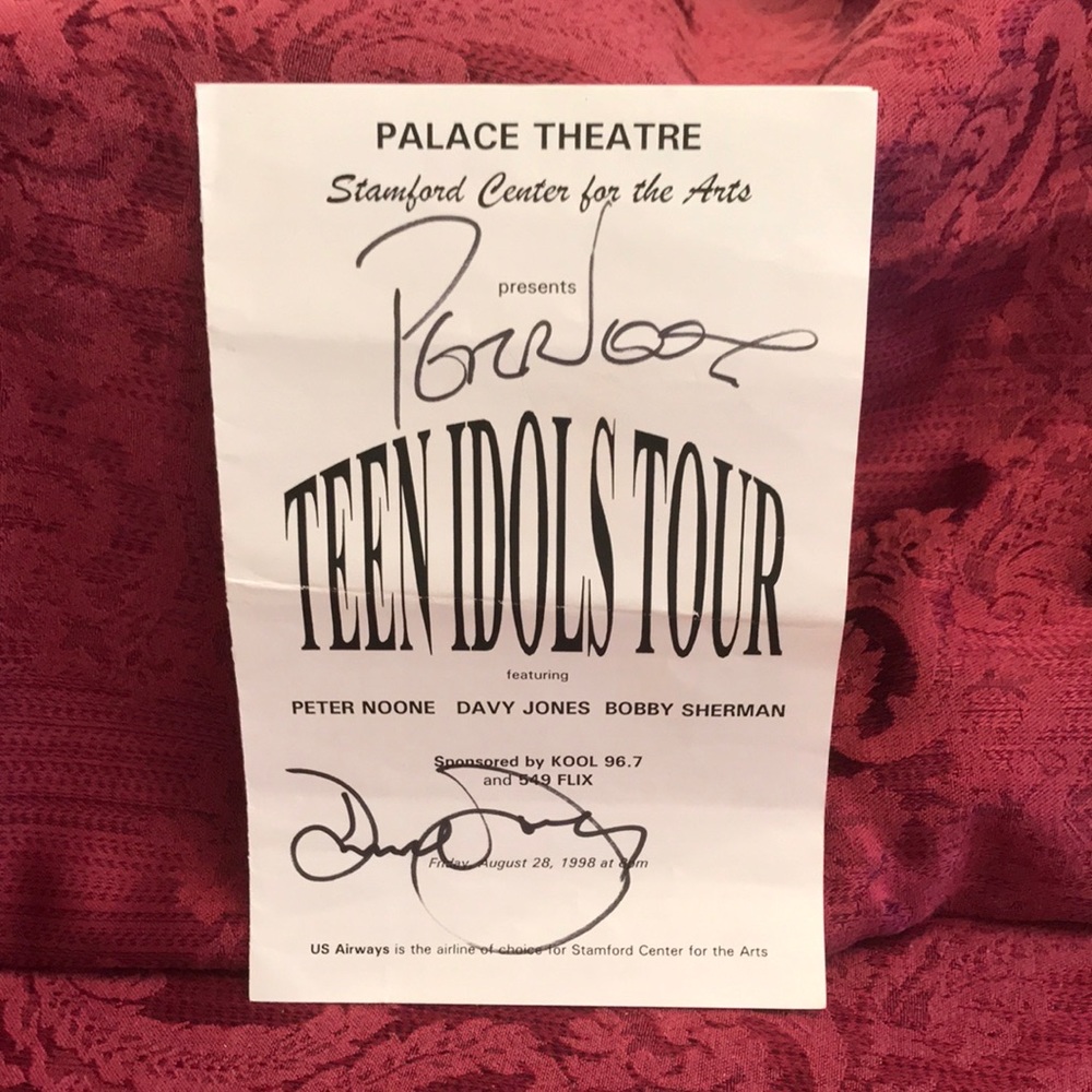 Accents | Davy Jones And Peter Noone Autographed Program Teen Idols ...